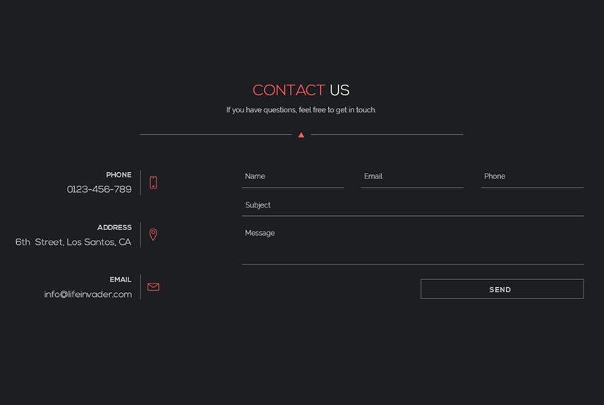 UI Element: Minimal Contact Form | PSDchat